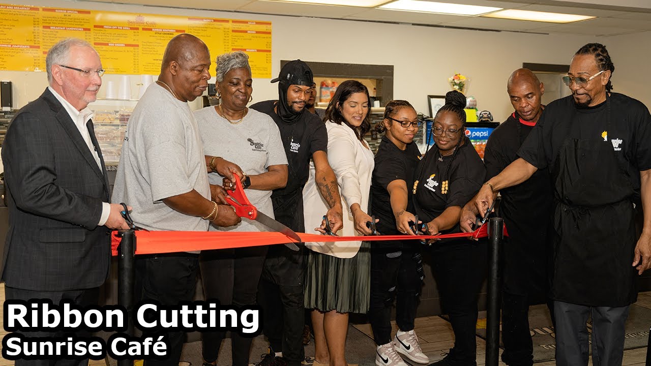 Sunrise Café Grand Opening/Ribbon Cutting Ceremony - YouTube