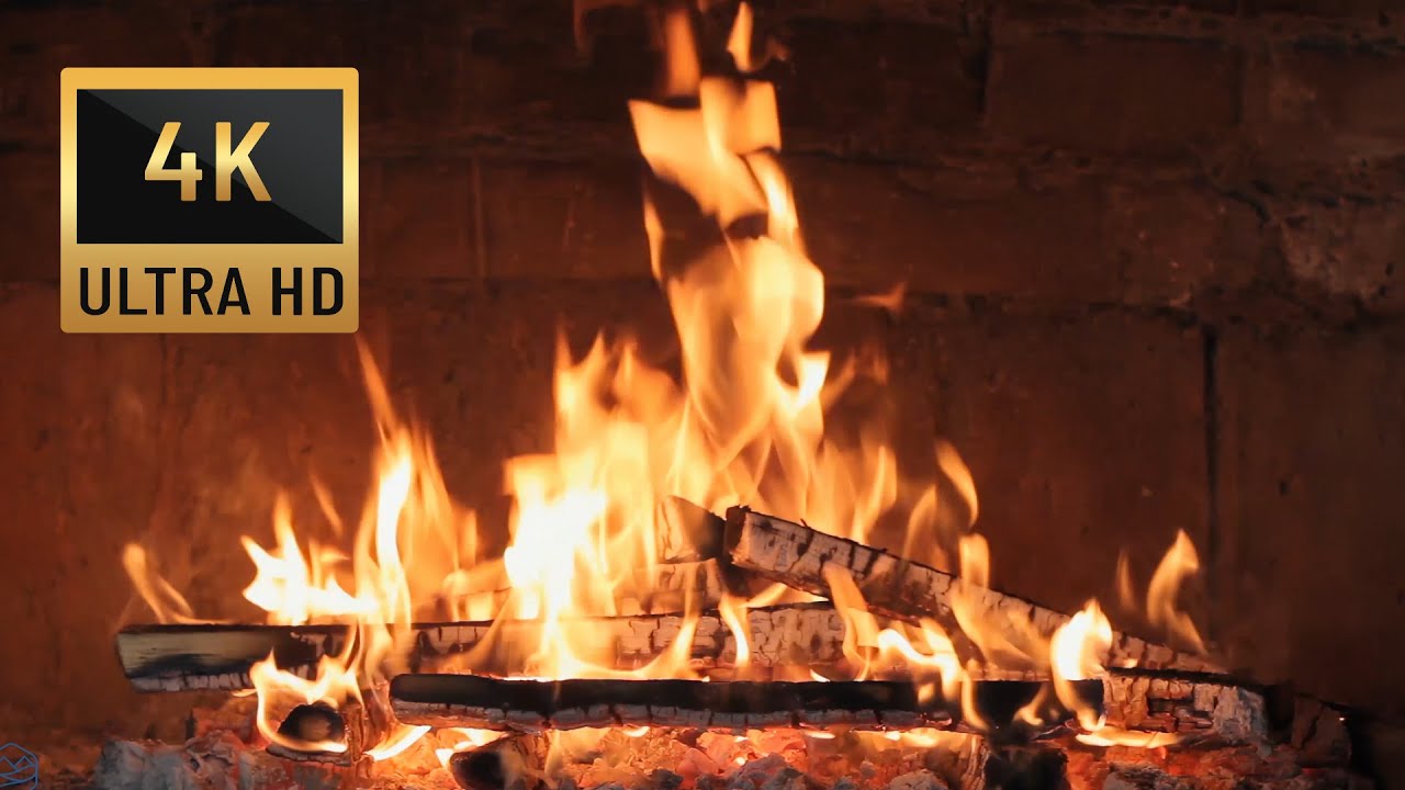 FIREPLACE (12 Hours) Ultra HD🔥The BEST Burning Fireplace With Crackling ...