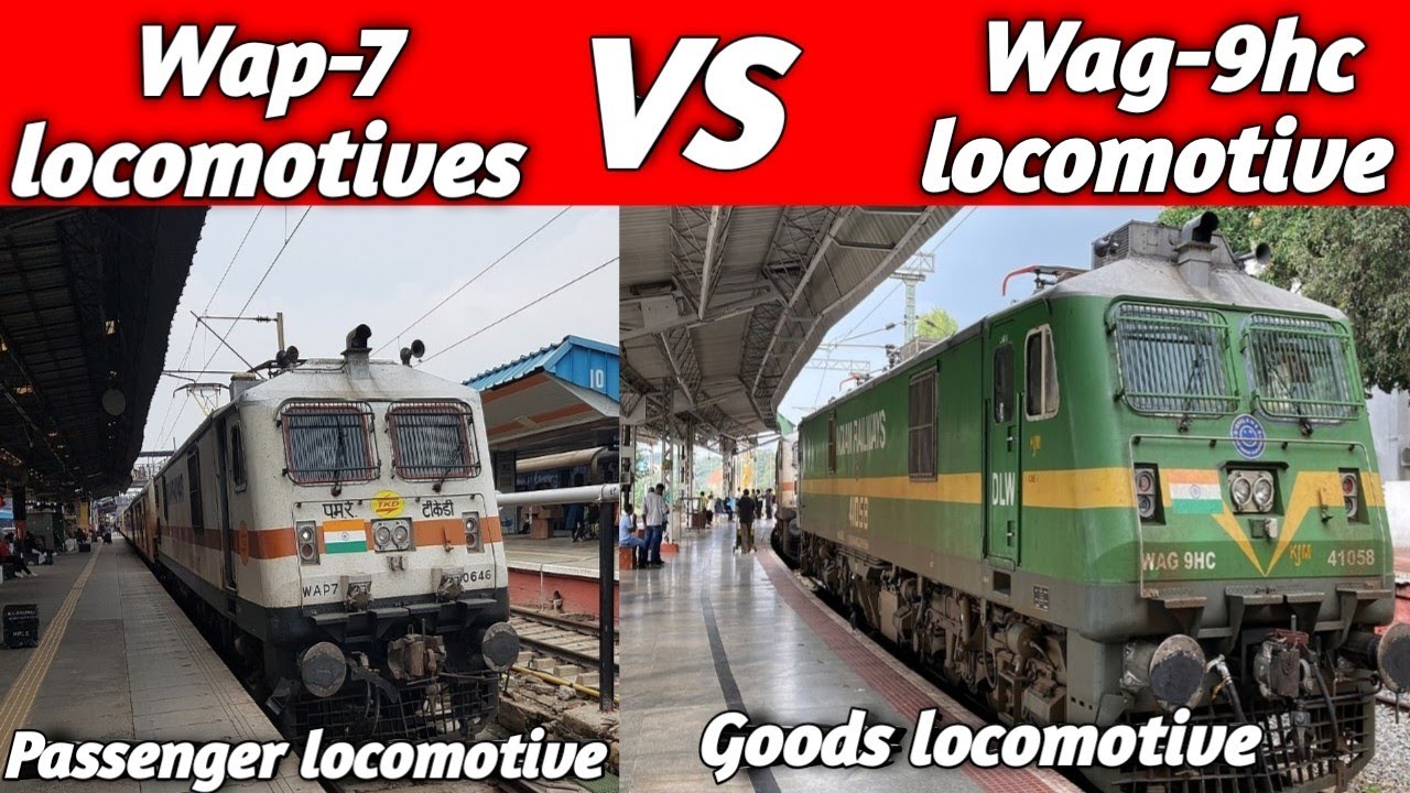 Wap-7 locomotive vs Wag-9hc locomotive | Passenger locomotive | Goods ...