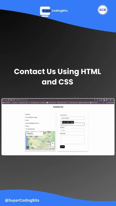 Contact Us Using Html And Css Supercodingbits Webdevelopment Html5 Coding Htmlcss Html 