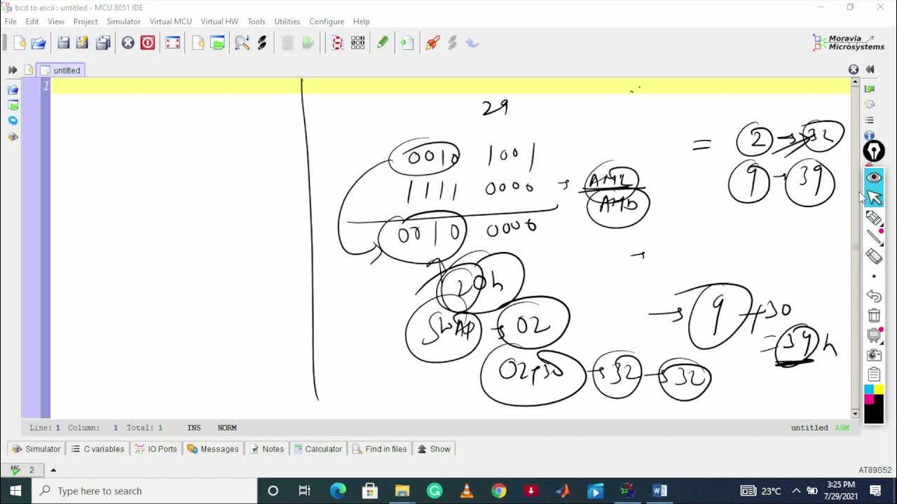 bcd to ascii conversion using 8051 - YouTube