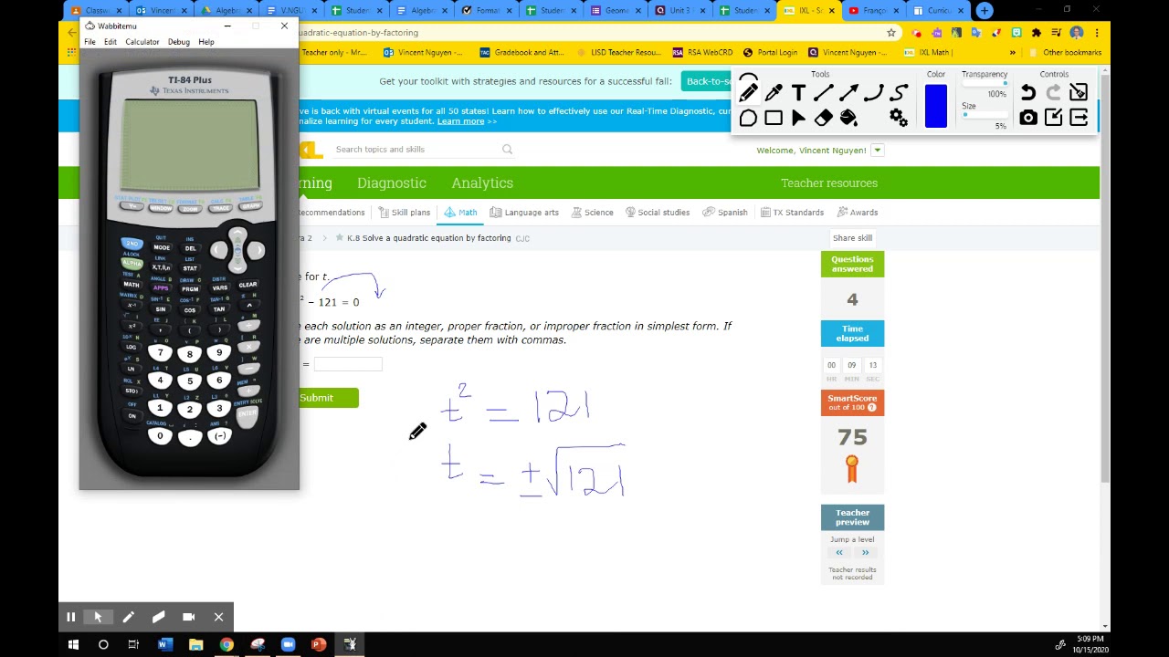 Solve quadratic equations by factoring (IXL) - YouTube