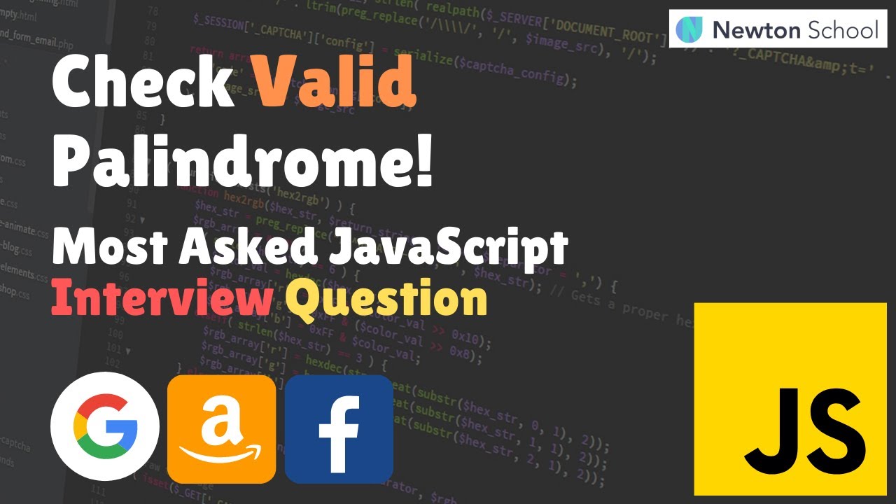 Check Valid Palindrome Most Asked Javascript Interview Question 2398