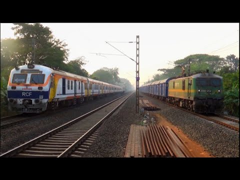 High speedy Howrah-Ghatsila RCF Memu local train crossing with high ...