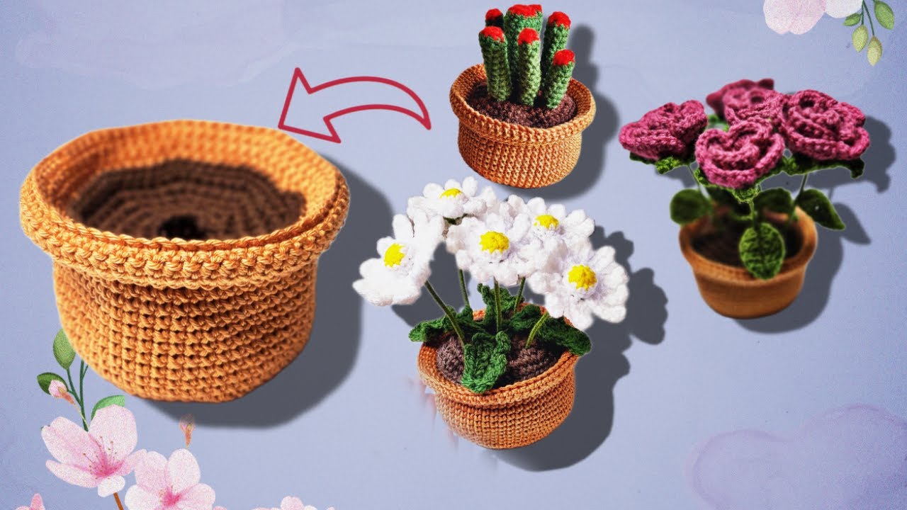 How to Crochet POT Seamless / Invisible Join crochet Tutorial step by ...