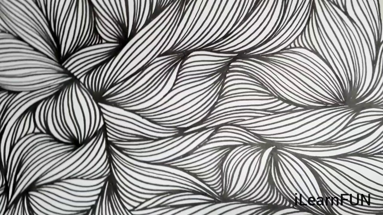 LINE ILLUSION DRAWING / Finished Doodle - YouTube