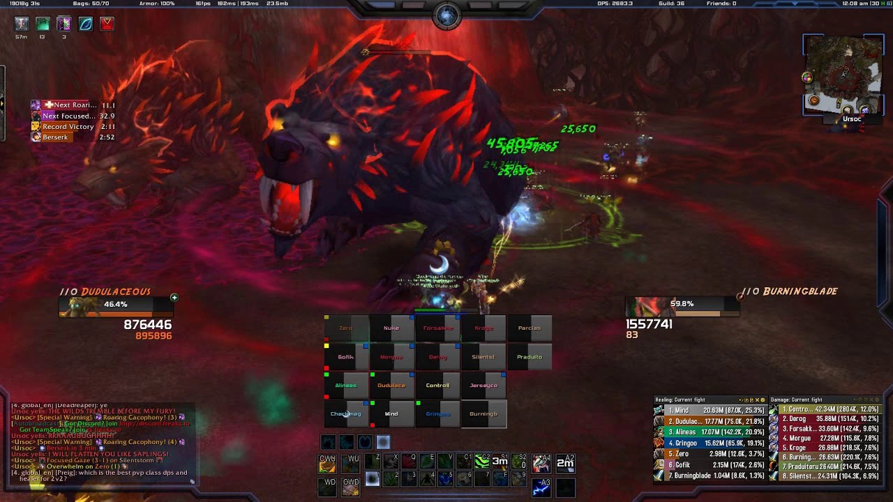 The Warforged vs Ursoc Hc - [Emerald Nightmare] WOW Freakz - YouTube