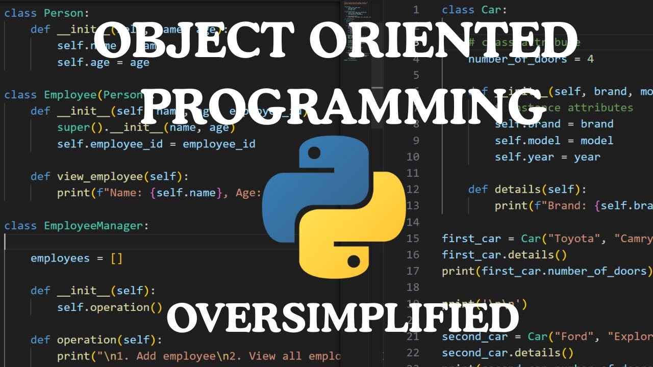 Python Object Oriented Programming (OOP) Oversimplified | 2025 - YouTube