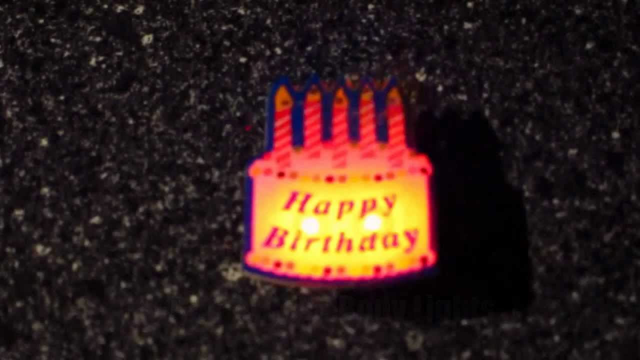 Birthday Cake Flashing Pin Body Lights - Glowproducts.com - YouTube