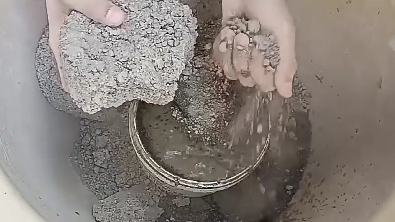 ASMR | gritty dusty cement cakes water crumbling + dusty pouring ...