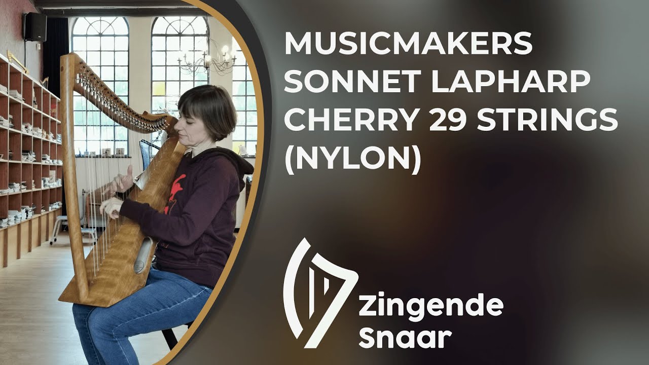 Musicmakers Sonnet lapharp cherry 29 strings nylon - YouTube