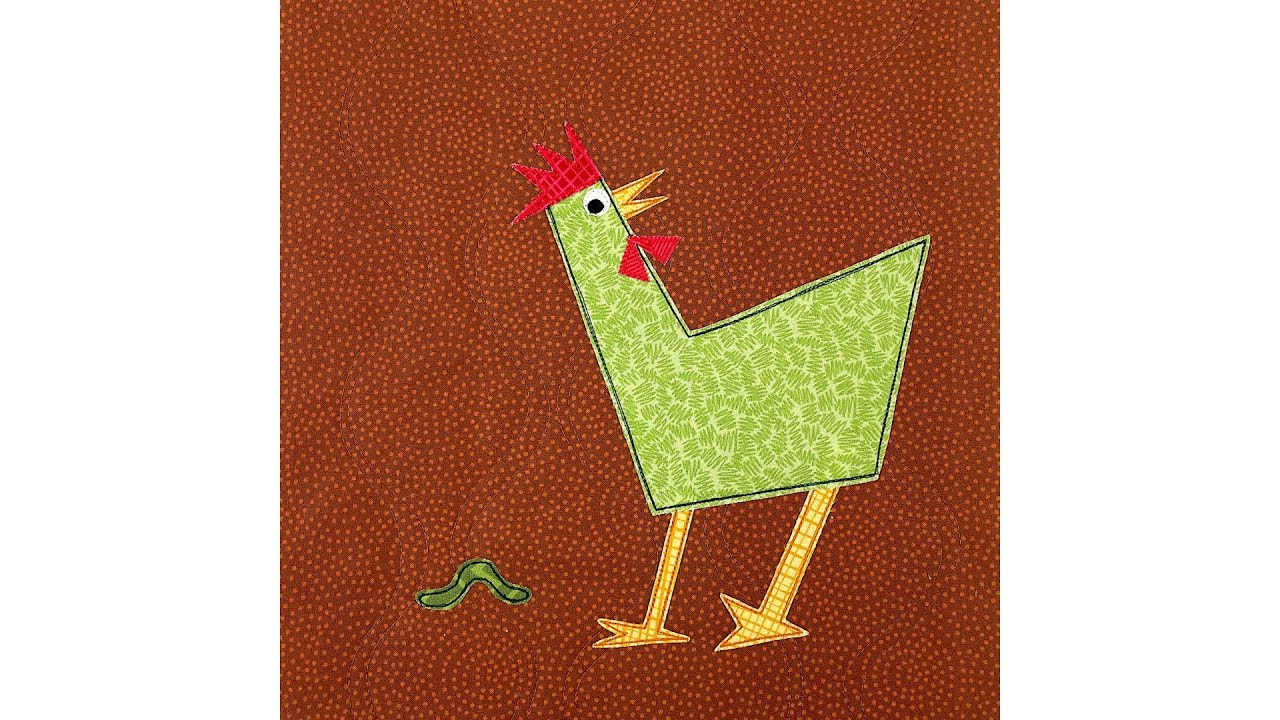 One block in the Silly Chickens applique quilt pattern - YouTube