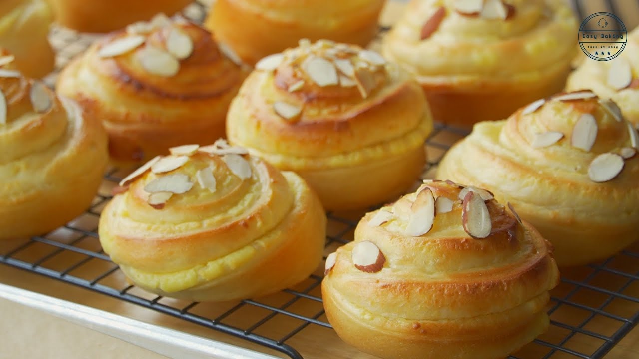 Custard Bread Rolls recipe | How to make soft and fluffy Custard Rolls ...