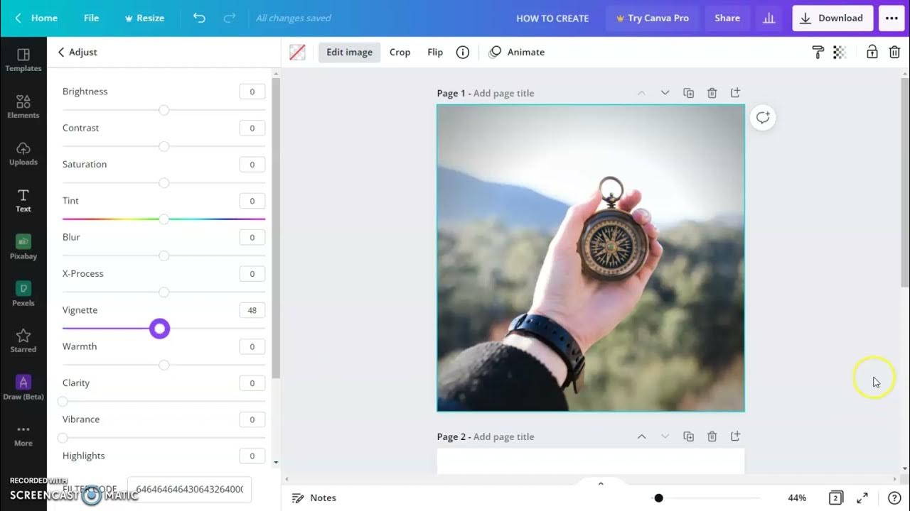 How to create vignette effect in Canva, How to add vignette to photo ...