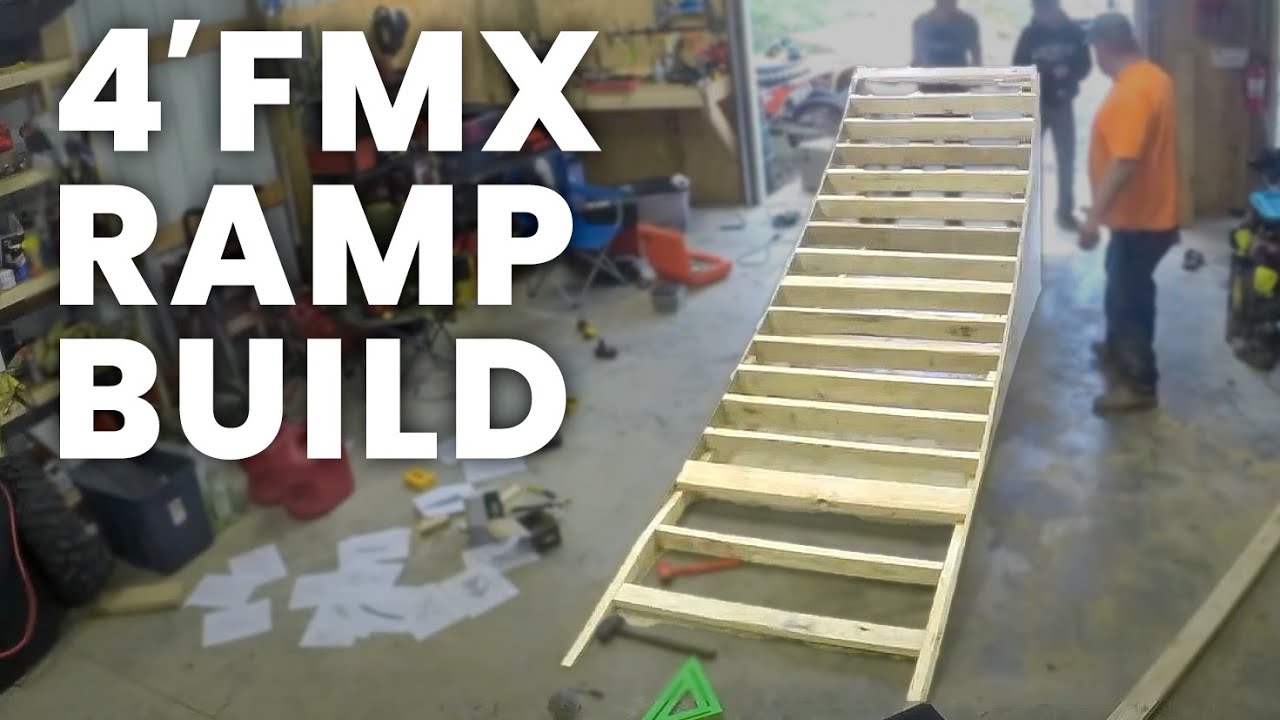 Wood FMX Ramp Build Time Lapse and First Ride - 4' 3" Destruction Ramps ...