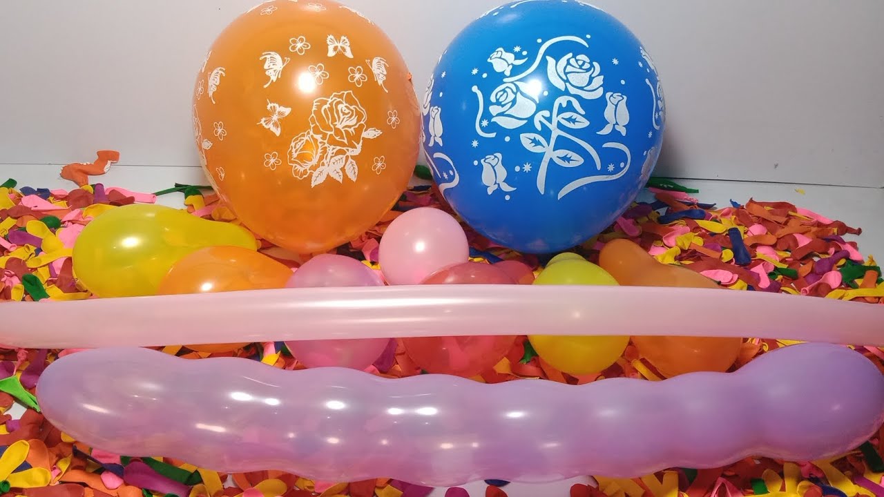 Popping Fun with Colorful Big Balloons play and Fun with Stick Balloons ...