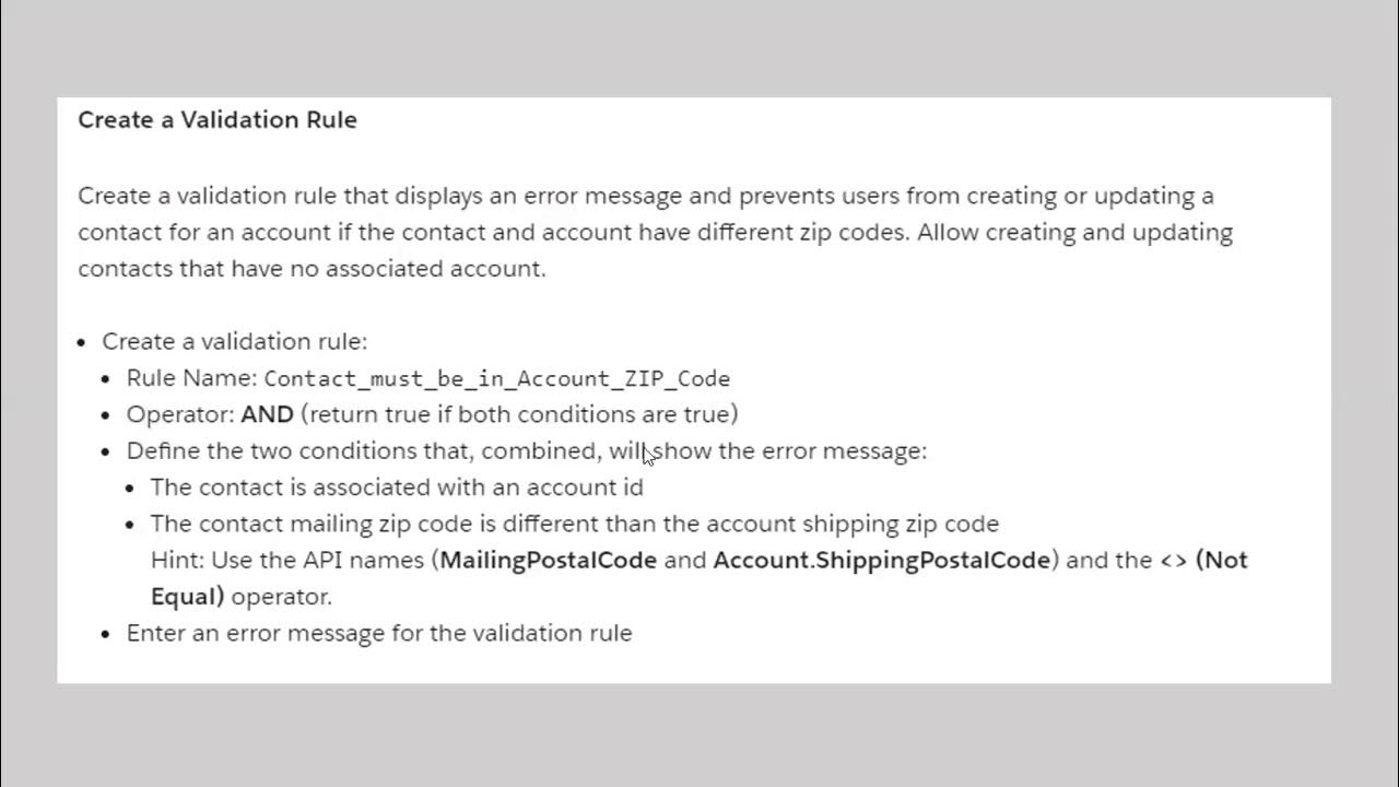 Validation Rule in Salesforce - YouTube