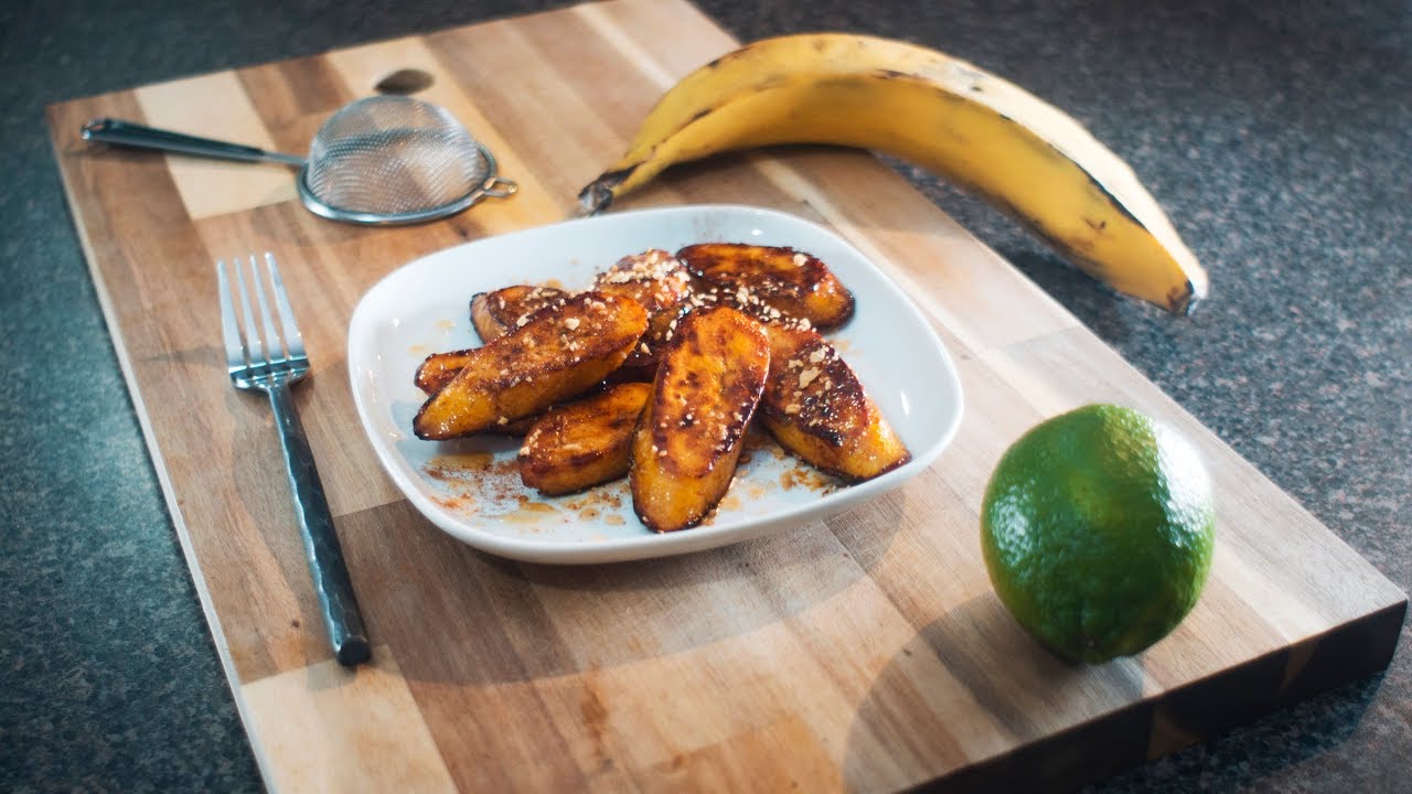 HOW TO MAKE CARAMELIZED PLANTAINS - EASY 5 MINUTE DESSERT! - YouTube