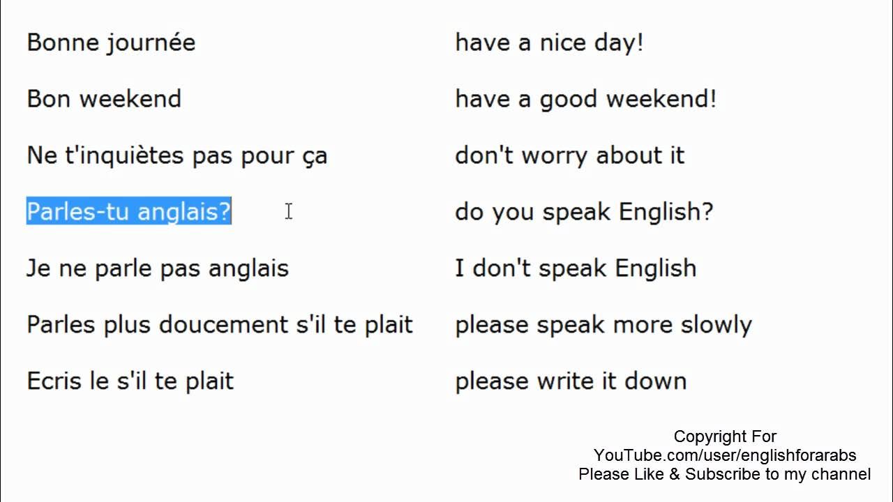 French basic expressions part 2 - French For Beginners - YouTube