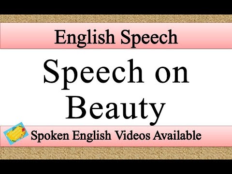 Speech on beauty in english | beauty speech in english - YouTube