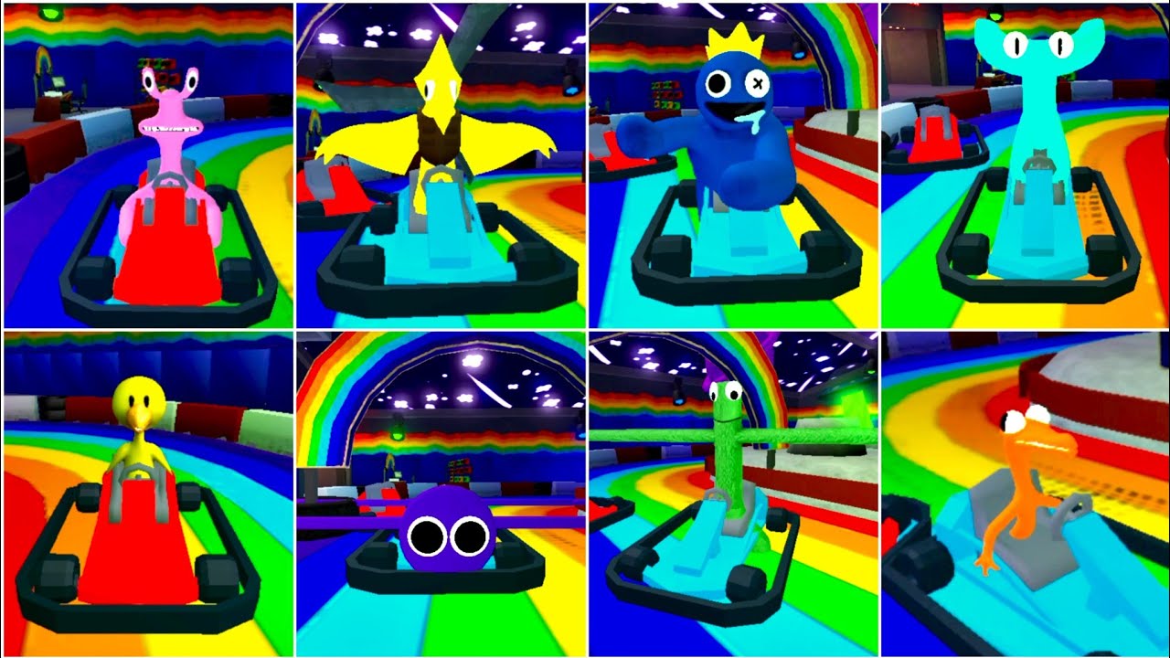what if every rainbow friends monster playing rainbow racers in ...