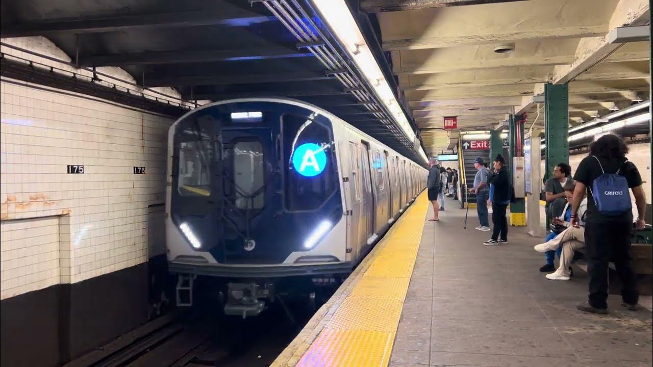 MTA New York City Subway Ozone Park Bound Kawasaki R211A (A) Train @ 175 Street-GWB - YouTube