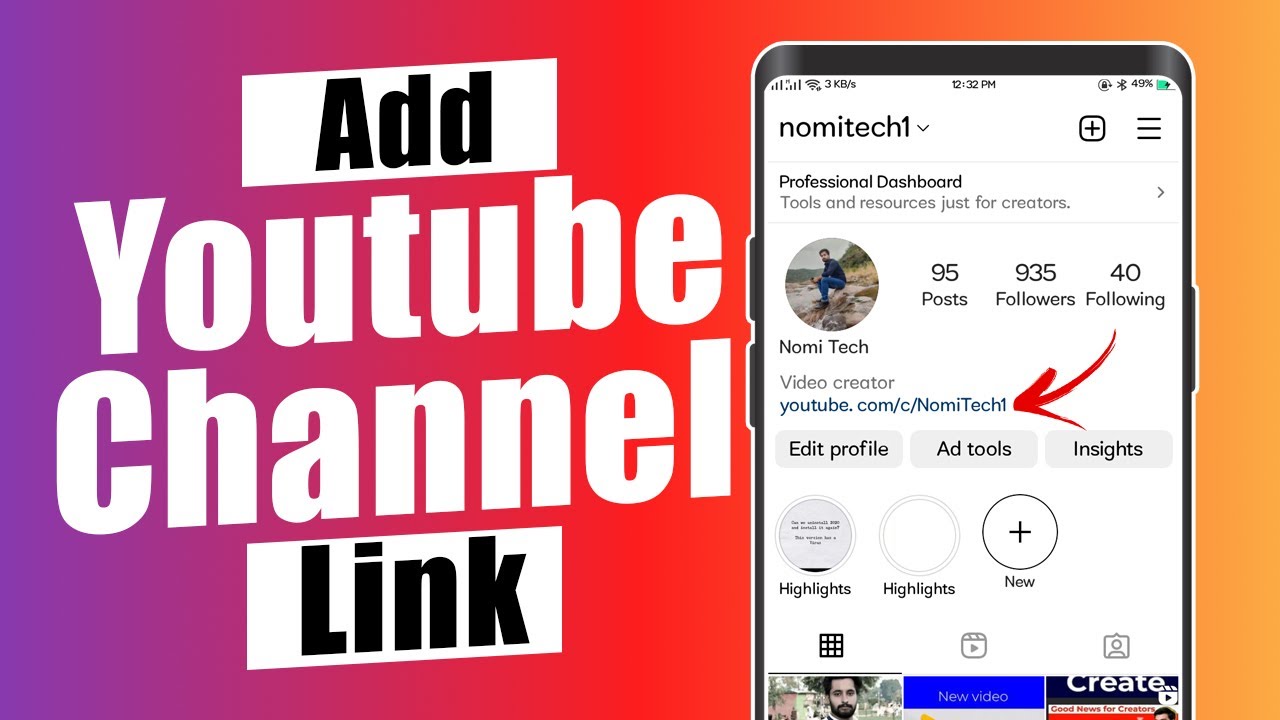 how to add YouTube channel link in Instagram bio | Instagram bio me ...