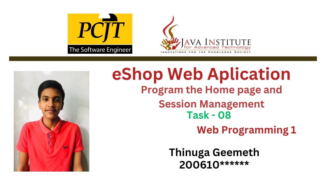 Web Programming 1 | Task 7 | eShop | Java Institute - YouTube
