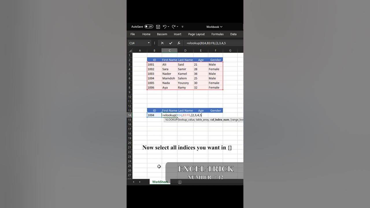 #12 Excel Vlookup new trick #excel #exceltrick #exceltips #exceltutorial #learnexcel # ...