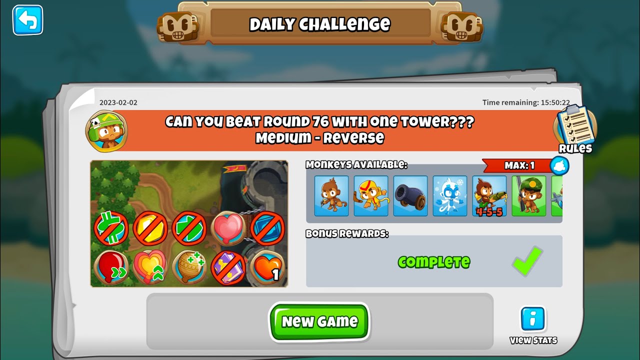Btd6 Advanced challenge - can you beat round 76 with one Tower ...