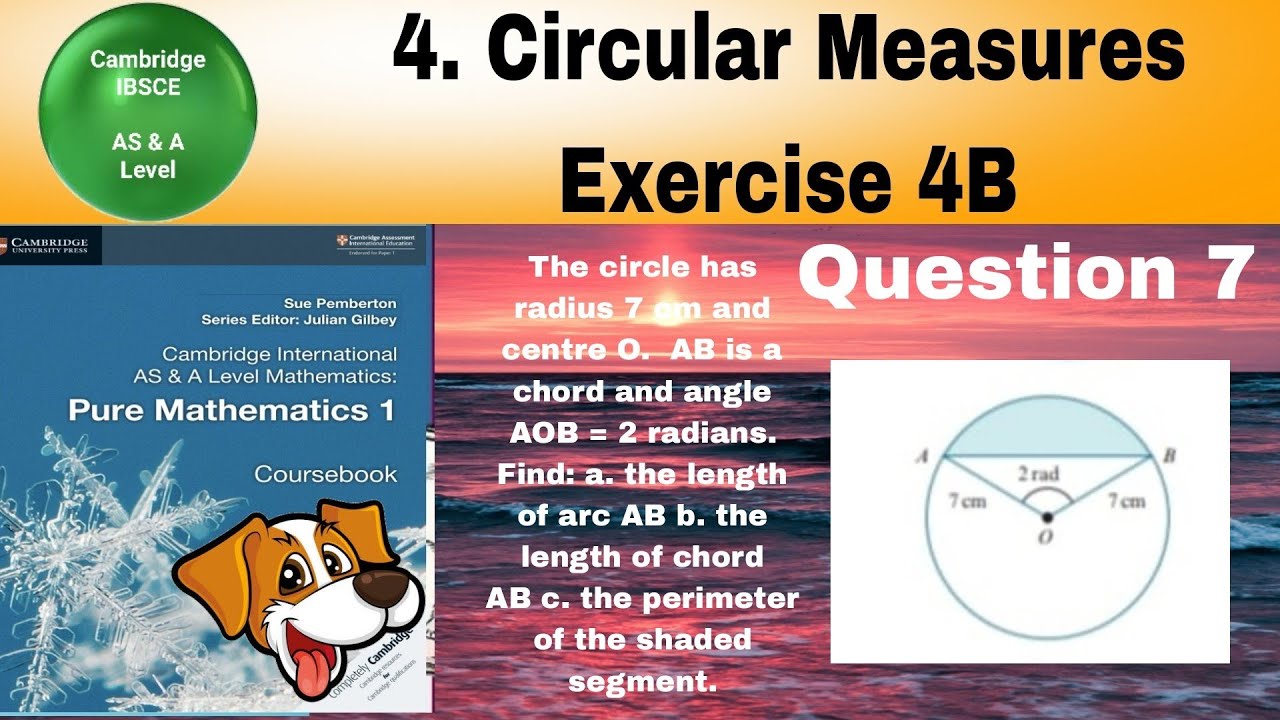 The circle has radius 7 cm and centre O. AB is a chord and angle AOB ...