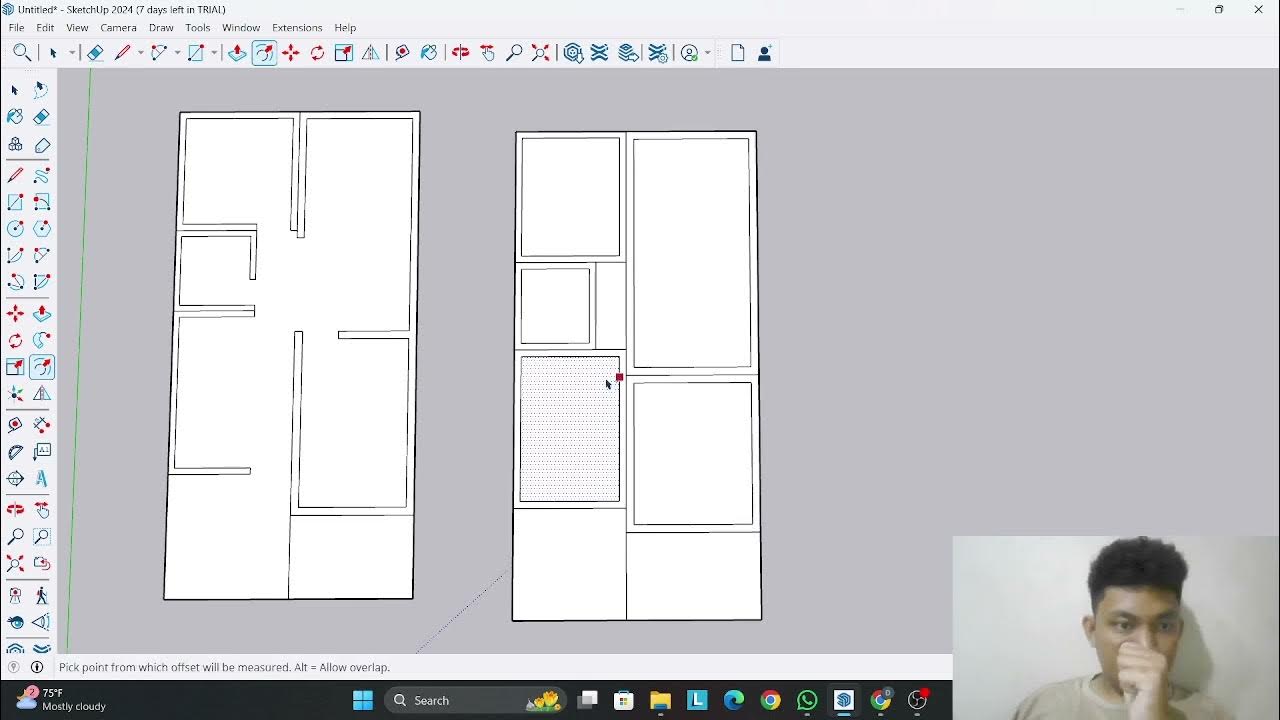TUTORIAL CARA MEMBUAT DENAH DI SKETCHUP - YouTube