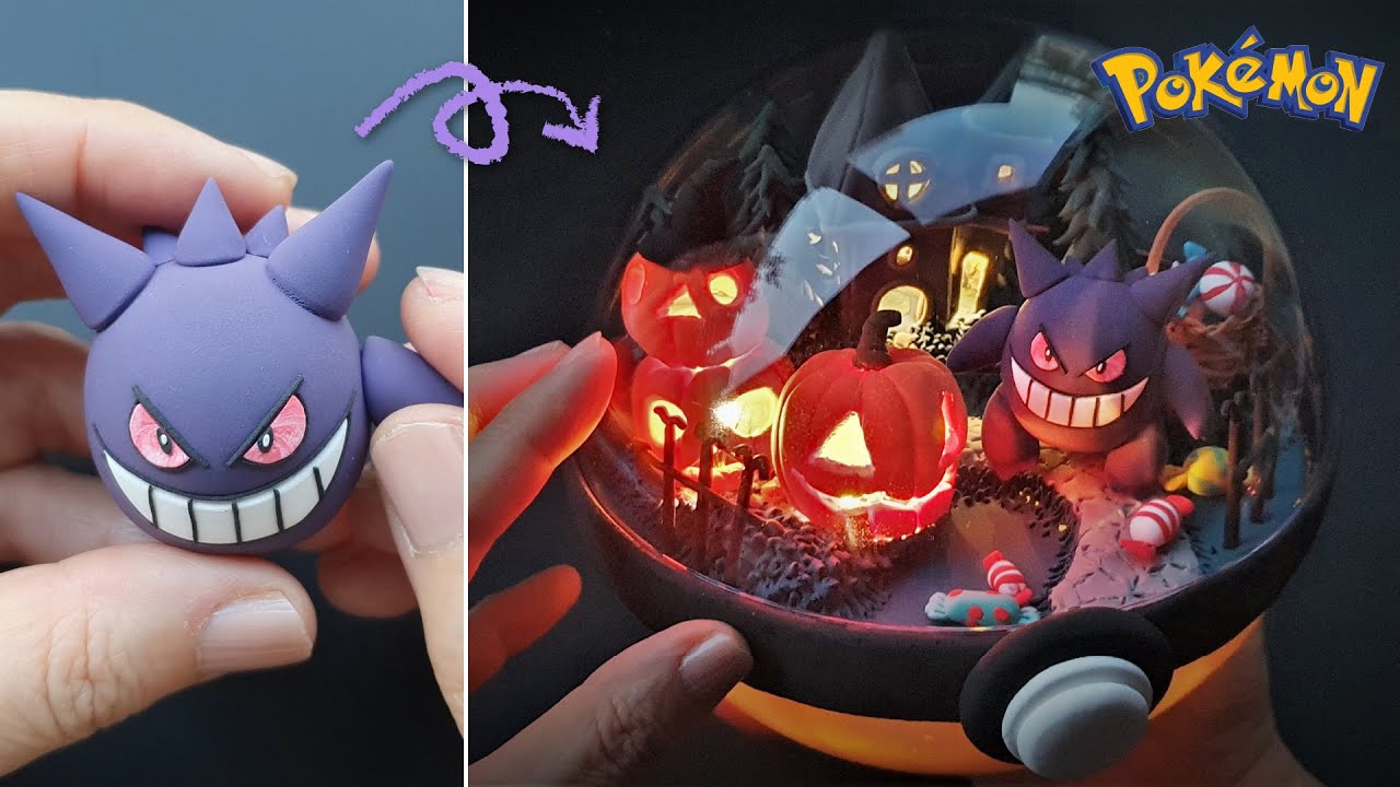 Pokémon Clay Art - Making Gengar Poké Ball | Oddly Satisfying 🎃 - YouTube