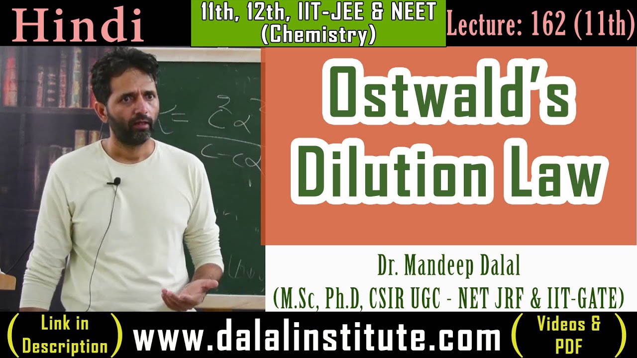 Ostwald’s Dilution Law | Class 11th | Lecture 162 - YouTube