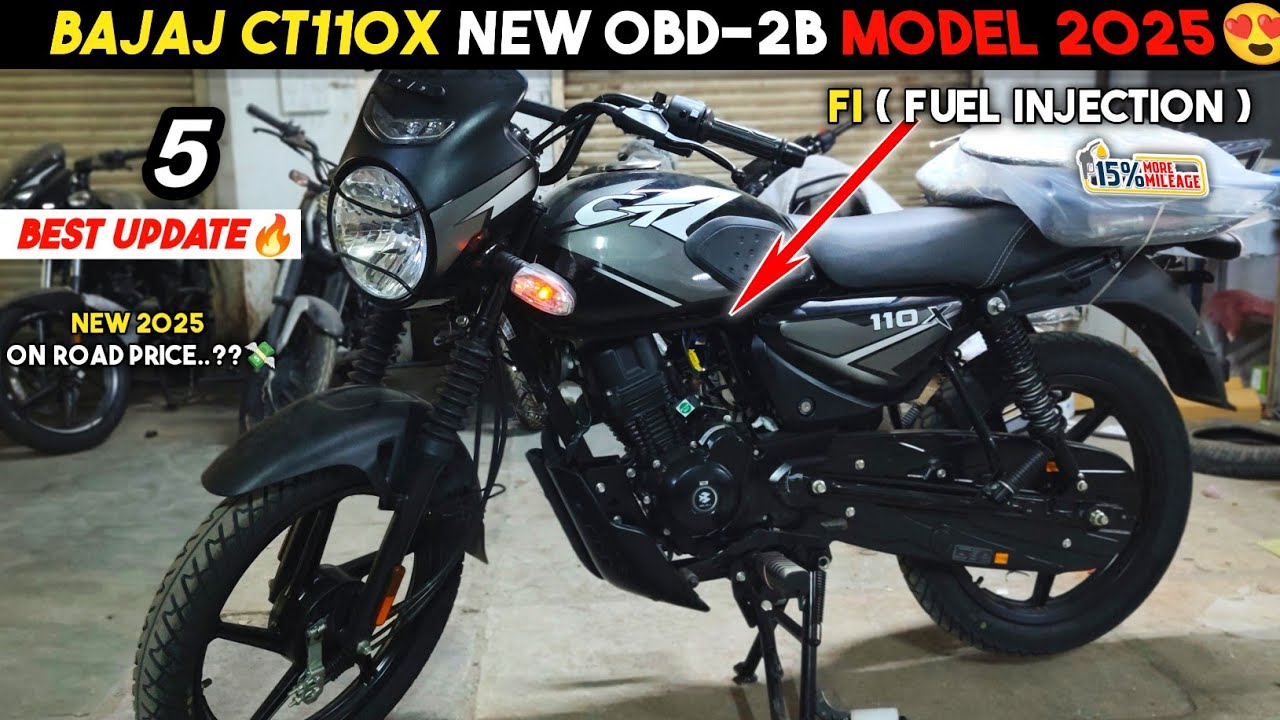 Bajaj CT 110x New OBD-2B Model 2025 Black Colour Review🔥 Fuel Injection के साथ| New Features ...
