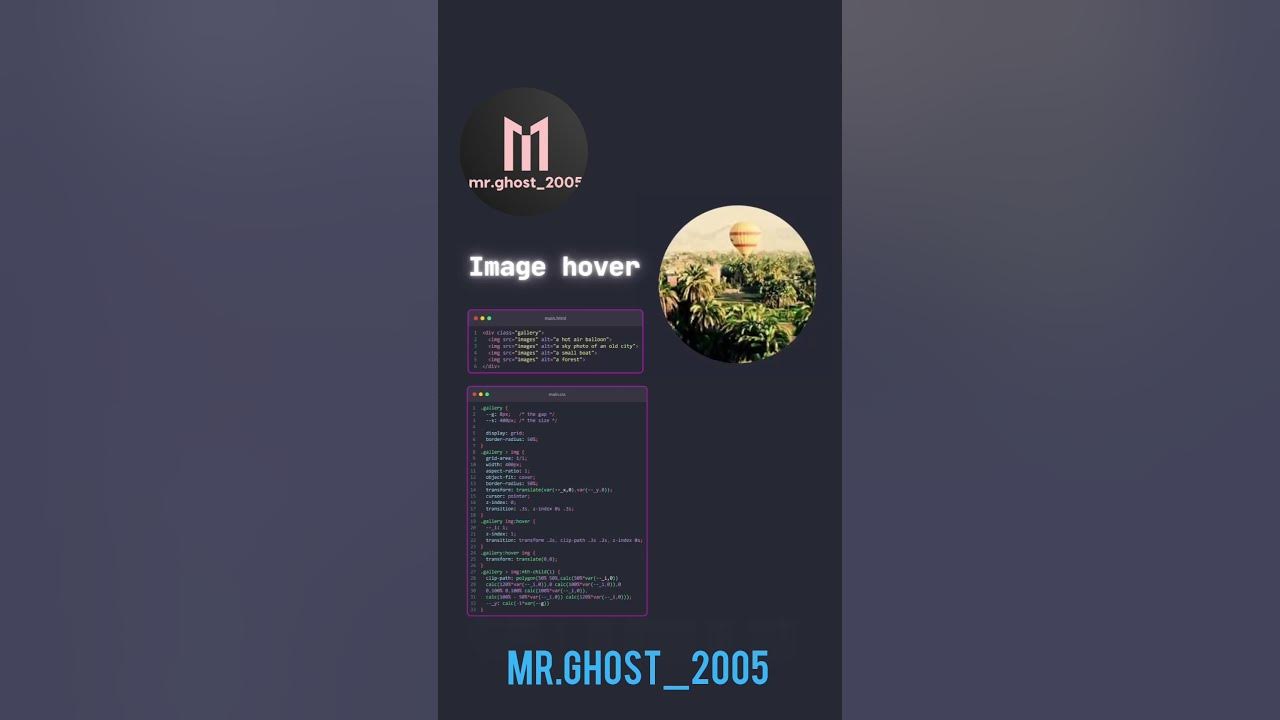 Image Hover Animation Using Html Css Mr Ghost 2005 Viral Trending Viralshorts Coding