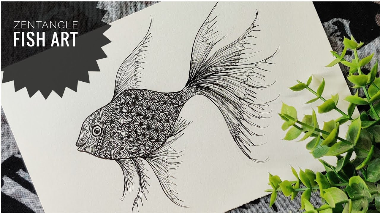 How to draw Zentangle Fish Art | #ThursdayZentangles - Day 82 Week 12 ...