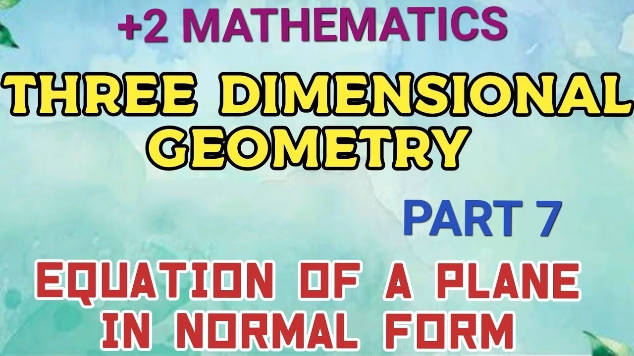 +2 MATHEMATICS//CHAPTER 11//THREE DIMENSIONAL GEOMETRY//PART 7 ...