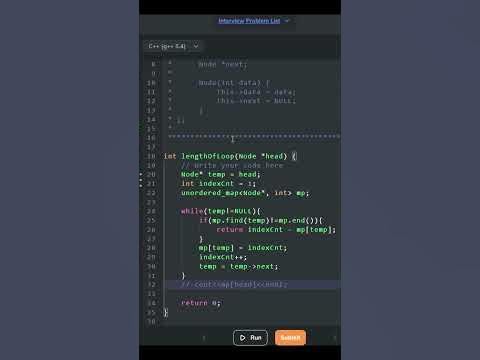 Day-17 Native to Programming || Find the Length of Loop in the linked list#100days #short # ...