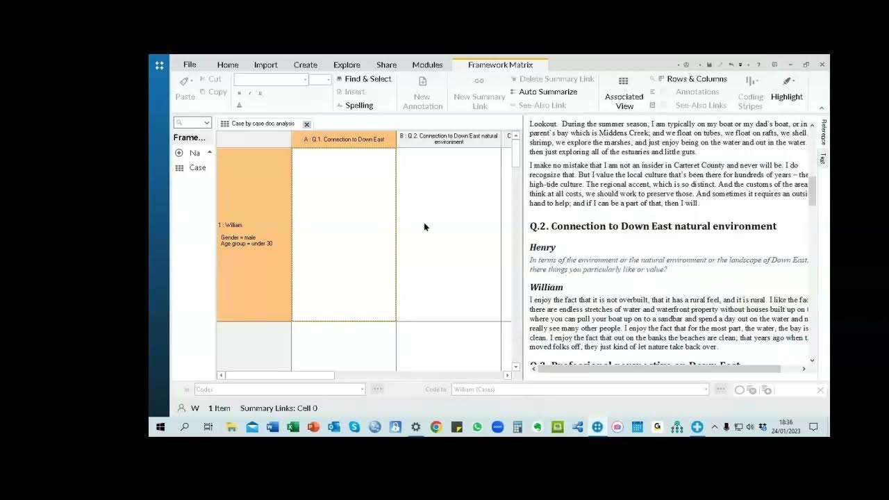 Framework Matrix in NVivo - YouTube