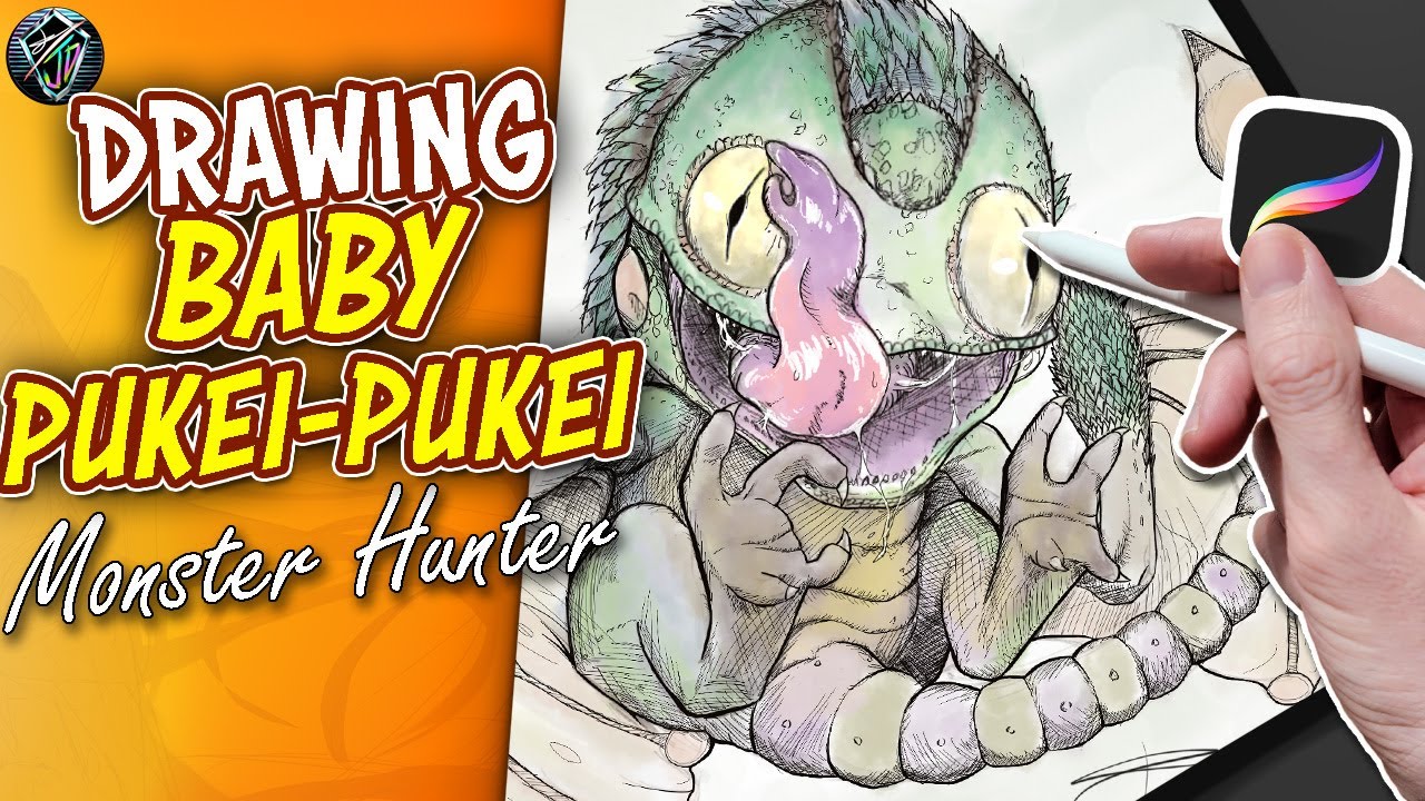 Drawing Monster Hunter CHIBI MONSTERS! [Procreate Speedpaint] Drawing a ...