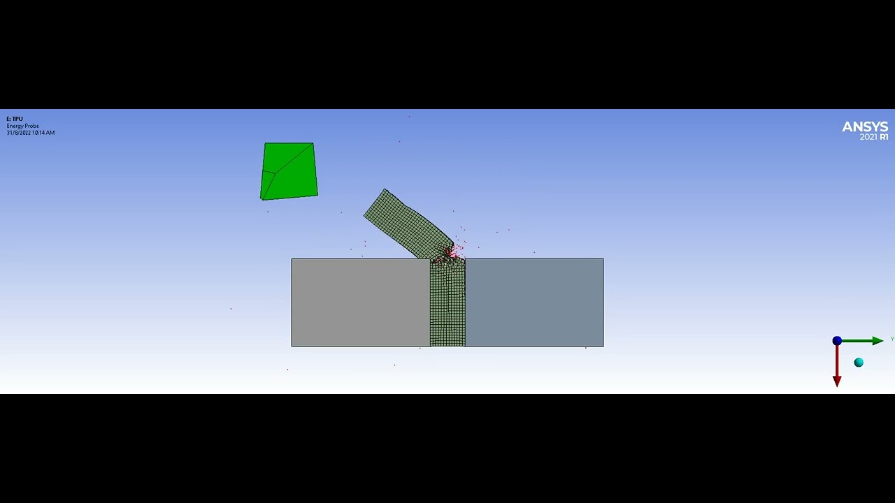 ASTM D256 Izod impact test simulation for TPU (1.0 mm mesh size) - YouTube
