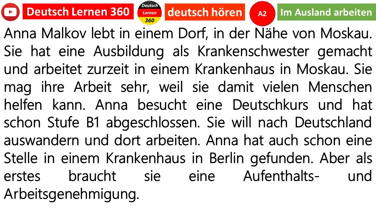 deutsch lernen A2 2 || Horen Lesen und Verstehen || Deutsch lernen mit ...