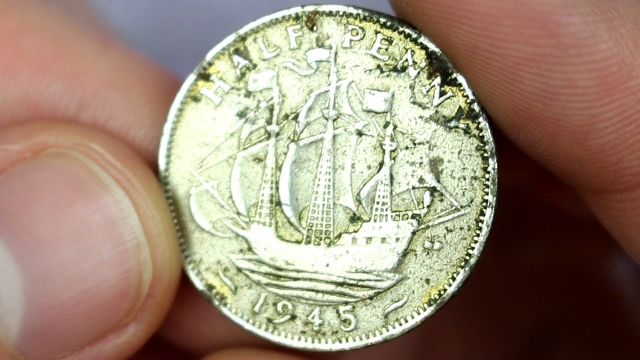 Silver Half Penny??? World Coin Hunt #93 - YouTube
