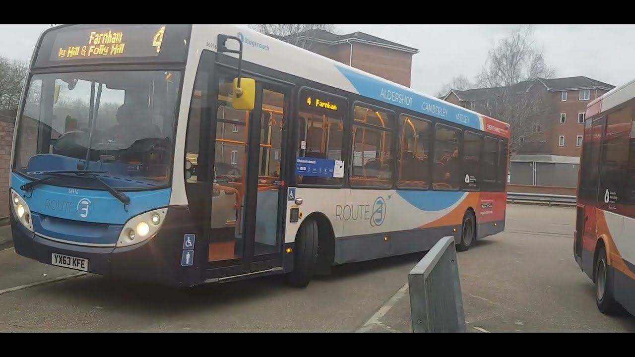 Here is the stagecoach bus 36916 on the number 4 in Aldershot with the ...