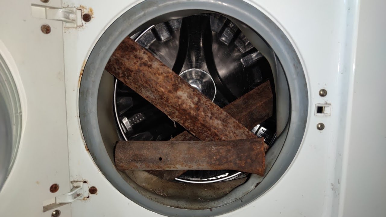 Experiment - Rusty Iron - In A Washing Machine - Fagor - YouTube