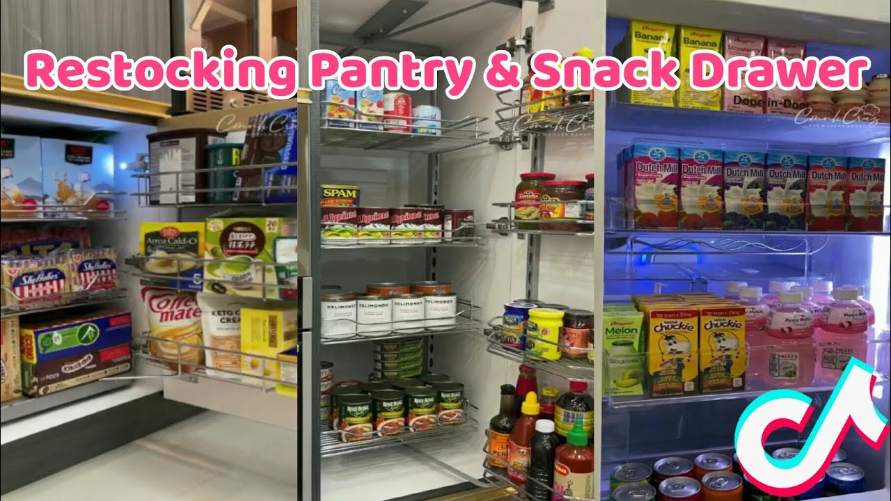 Restocking Pantry & Snack Drawer [ASMR] #38 || Best Aesthetic Tiktok - YouTube