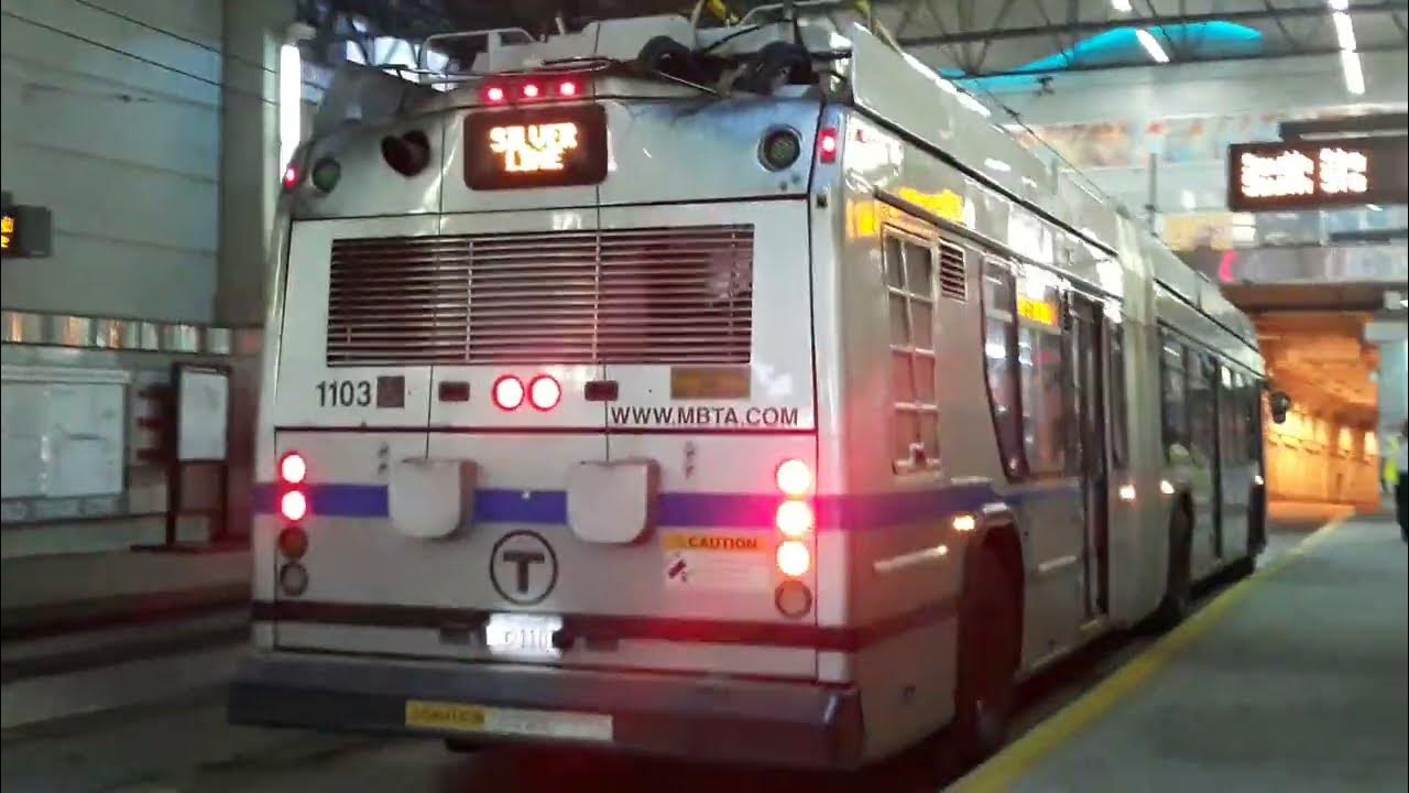 MBTA Silver Line: 2005 Neoplan AN460LF ETB Dual Mode #1103 Ride - YouTube