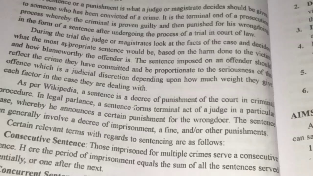 law penology)(2)#what is a sentence in criminal procedure . - YouTube
