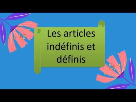 Les articles indéfinis et définis- Indefinite and definite articles ...